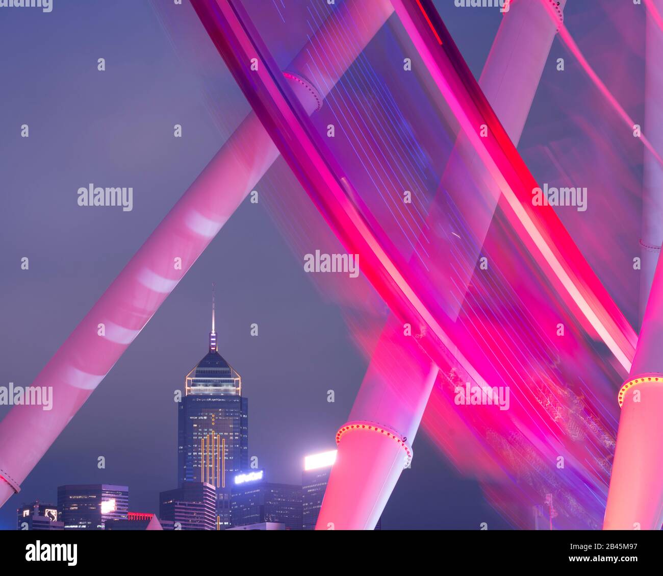 Central plaza, and the observation wheel, Hong Kong, China Stock Photo ...