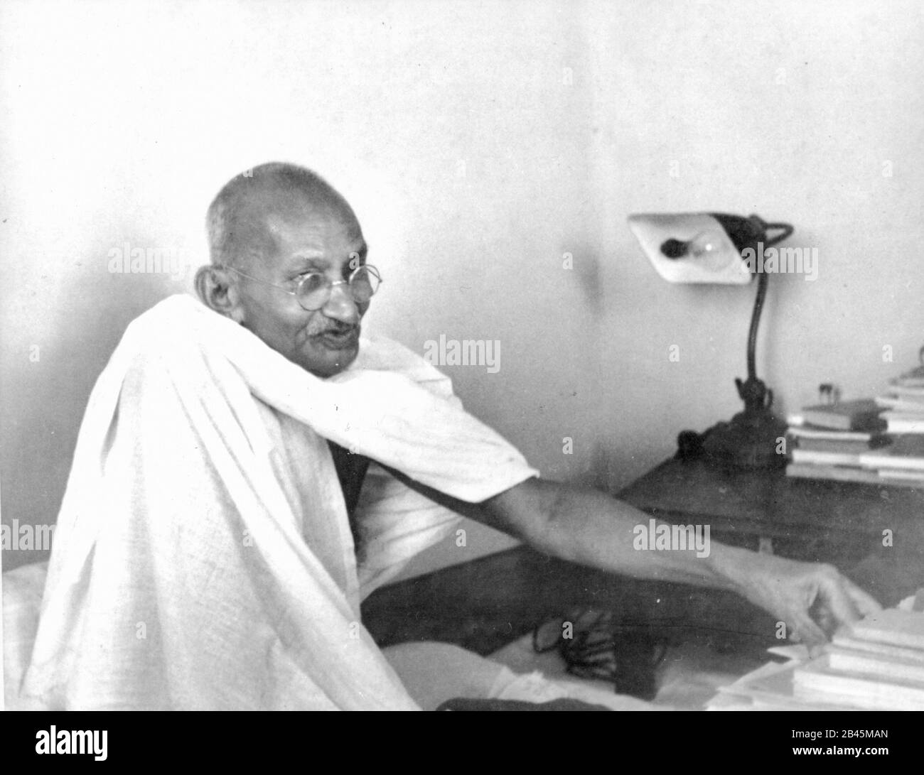 Mahatma Gandhi sitting at Birla House, Bombay, Mumbai, Maharashtra ...