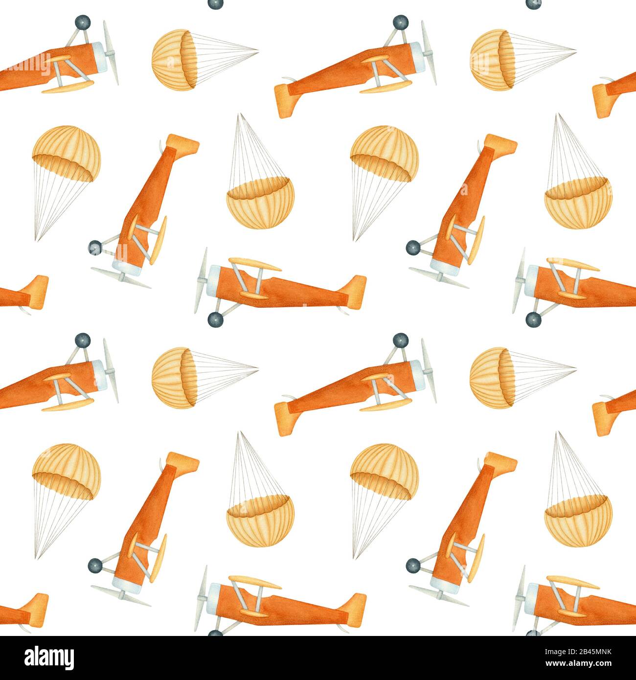 Hand painted watercolor travel seamless pattern. Technical fabric ...