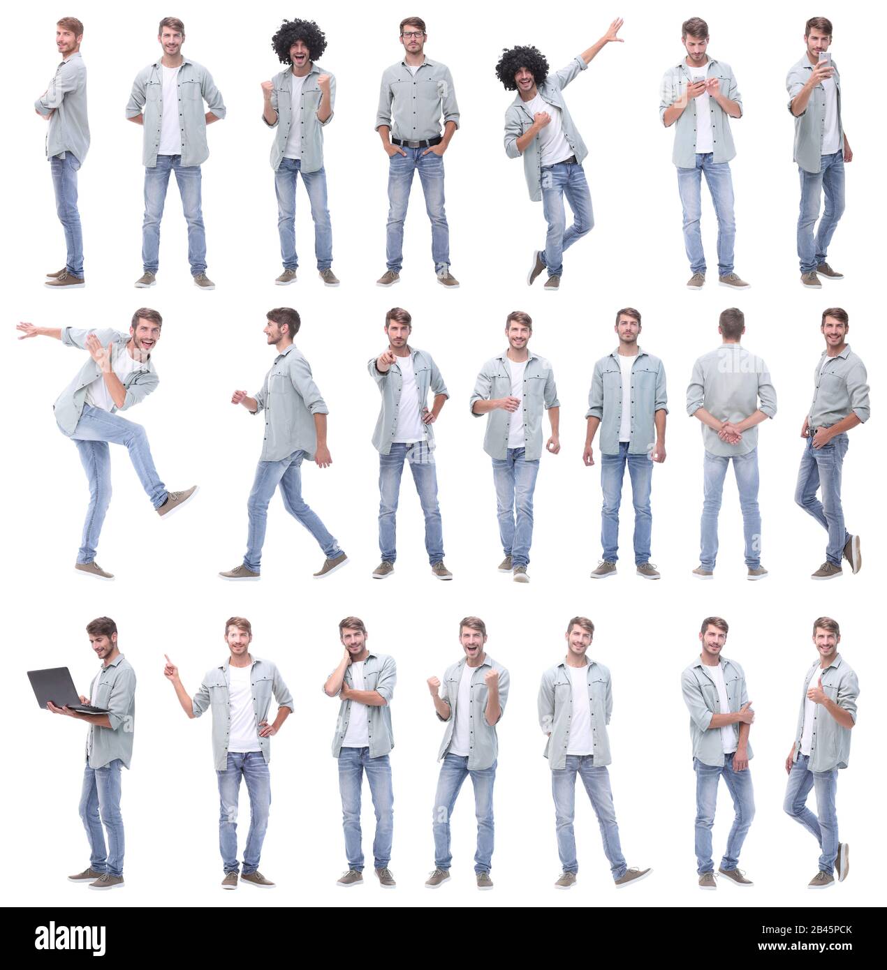 collage of portraits of modern cheerful guy Stock Photo - Alamy