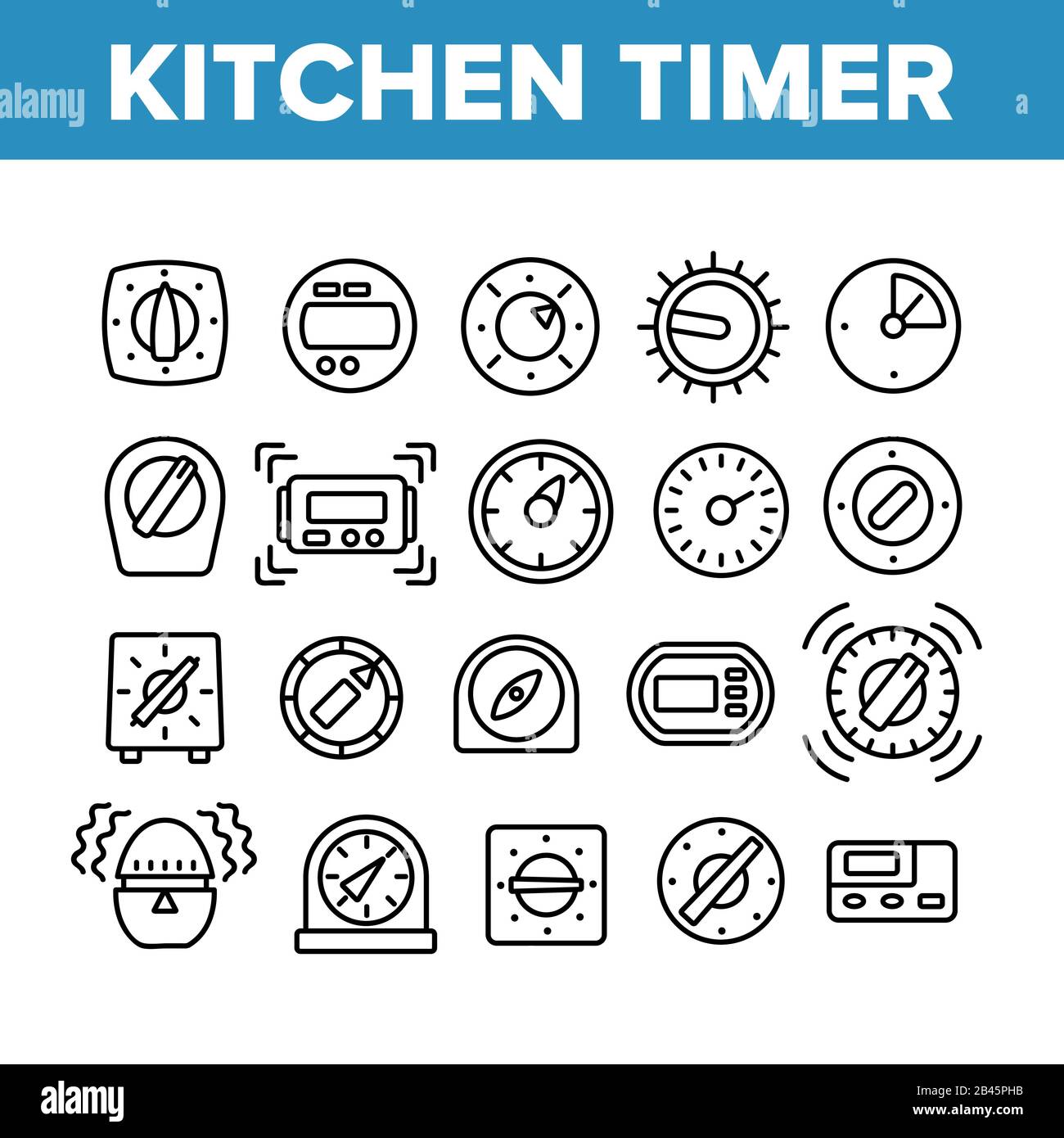 Kitchen Timer Tool Collection Icons Set Vector Stock Vector Image & Art ...