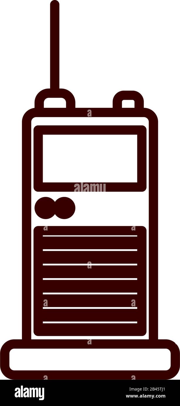 hand radio line style icon design, Emergency rescue save department 911 ...