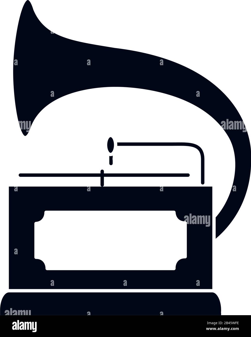 turntable silhouette style icon design, Music sound melody song musical ...