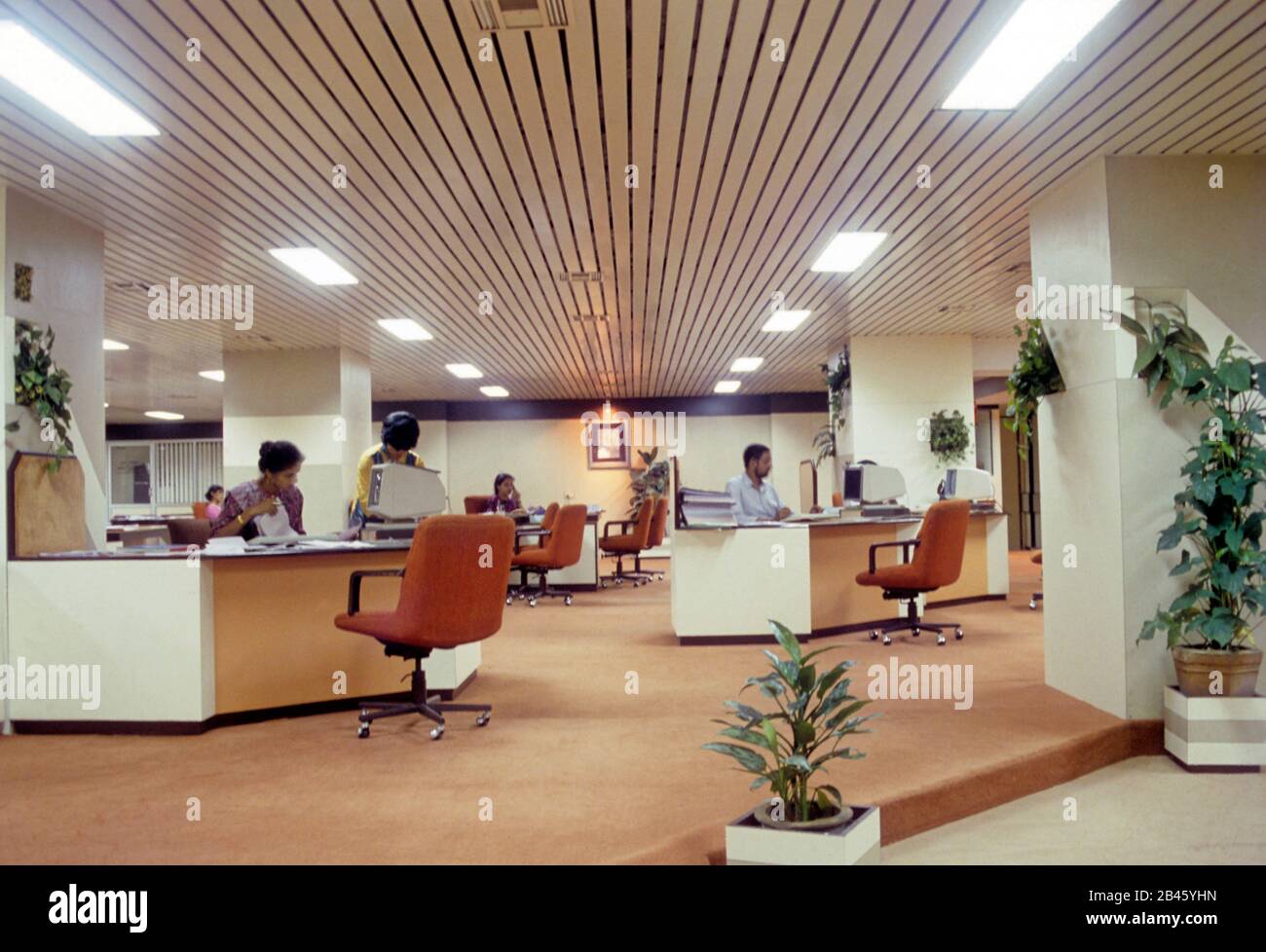 people working on computer in bank at mumbai India, Asia Stock Photo ...