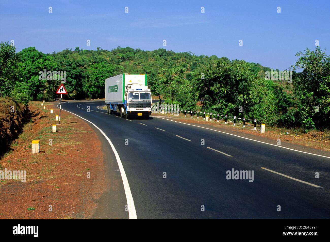 Indian Container Trucks On Road