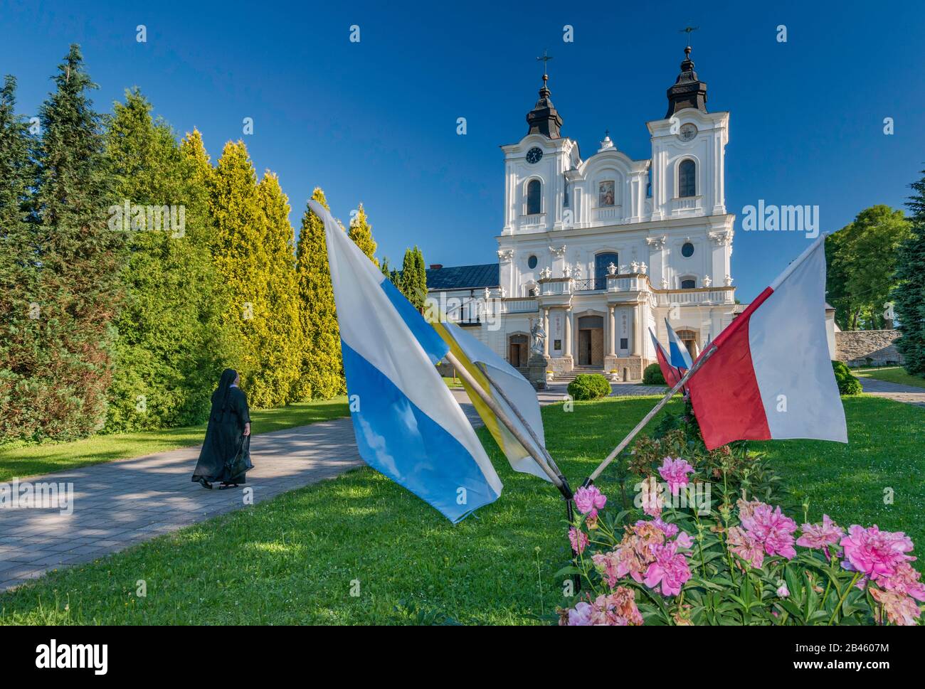 Catholic Marian Flag, flags of Vatican and Poland, Church of Saint John ...