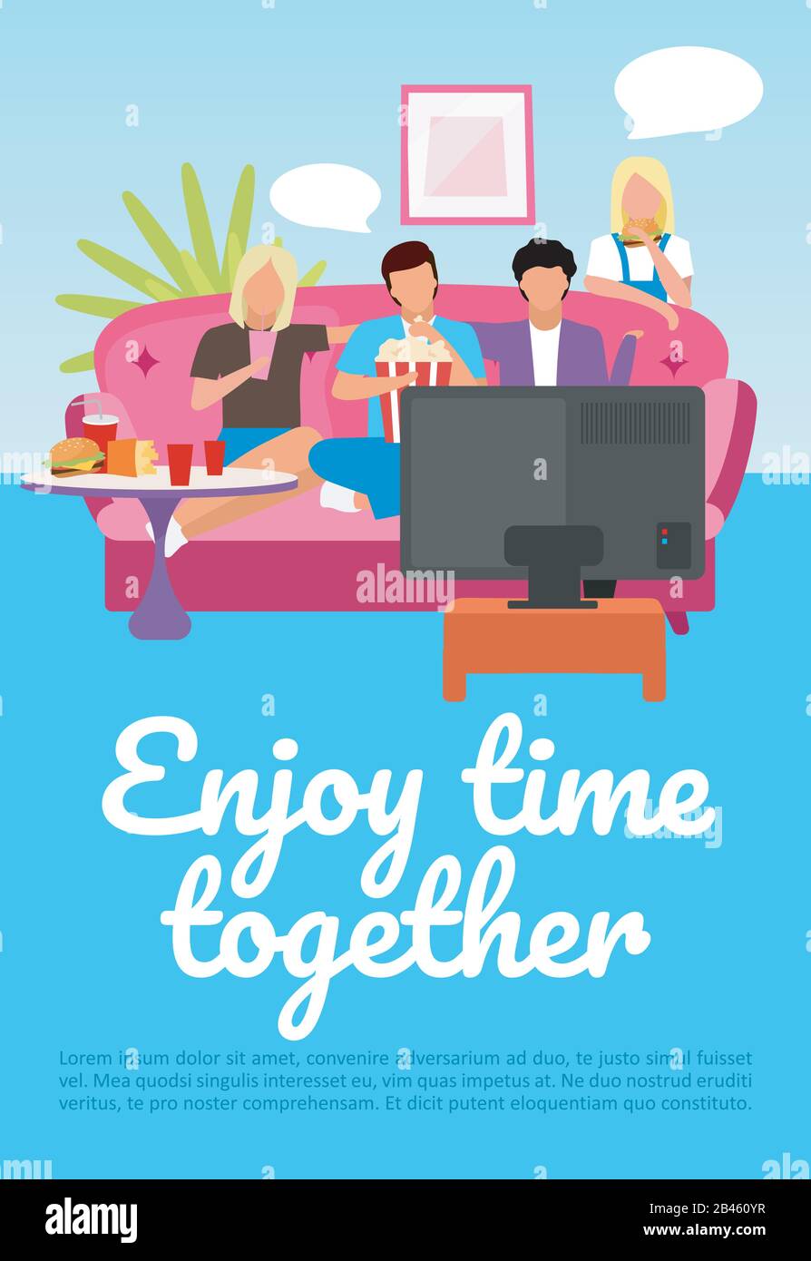 Friends leisure, pastime brochure template. Enjoy time together ...