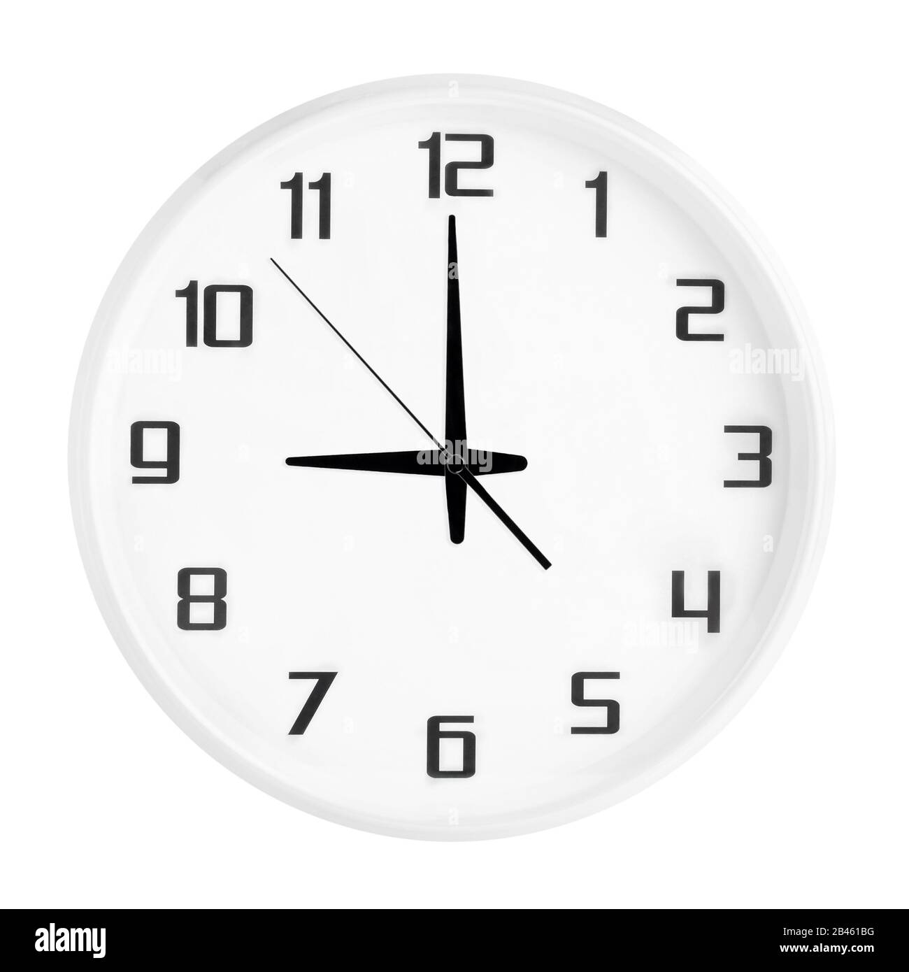 White round office clock showing nine o'clock isolated on white ... White round office clock showing nine o'clock isolated on white ...