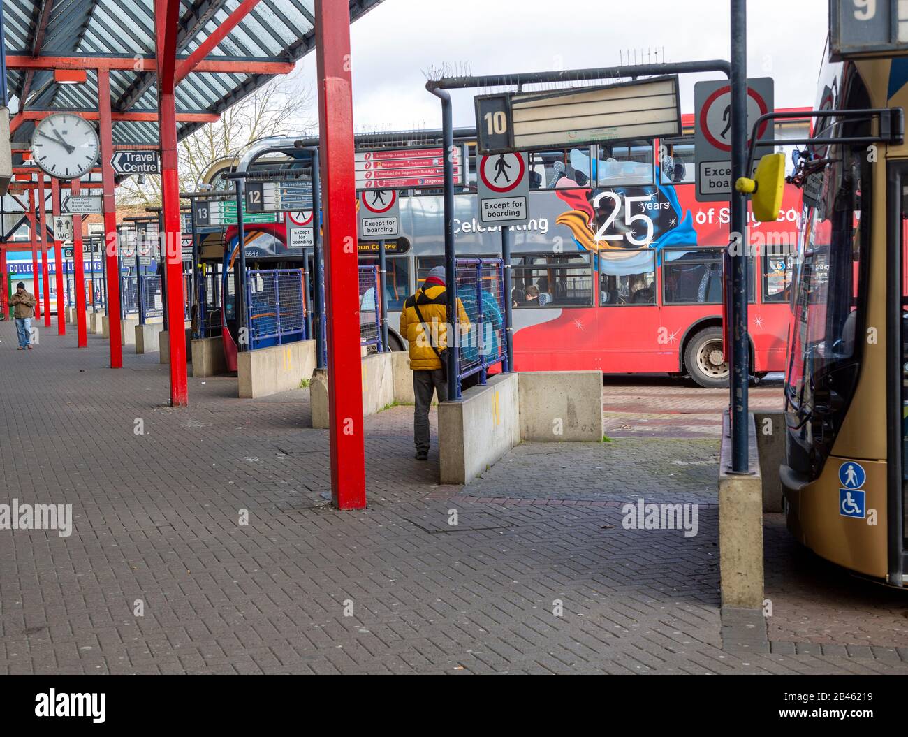 Buses At Bus Station In Town Centre Swindon Wiltshire England UK