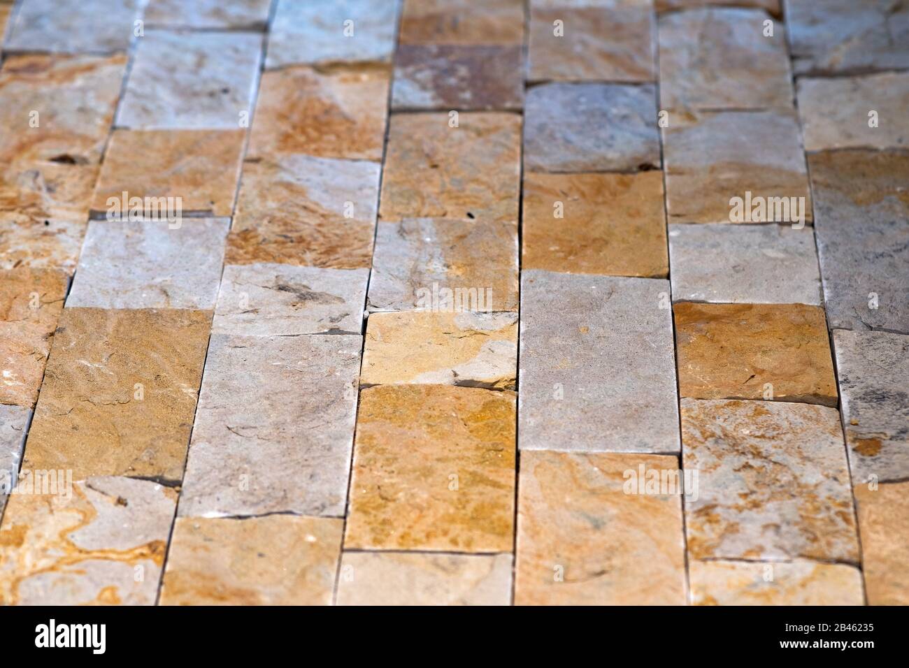 Closeup detail of limestone tiled wall of floor Stock Photo - Alamy