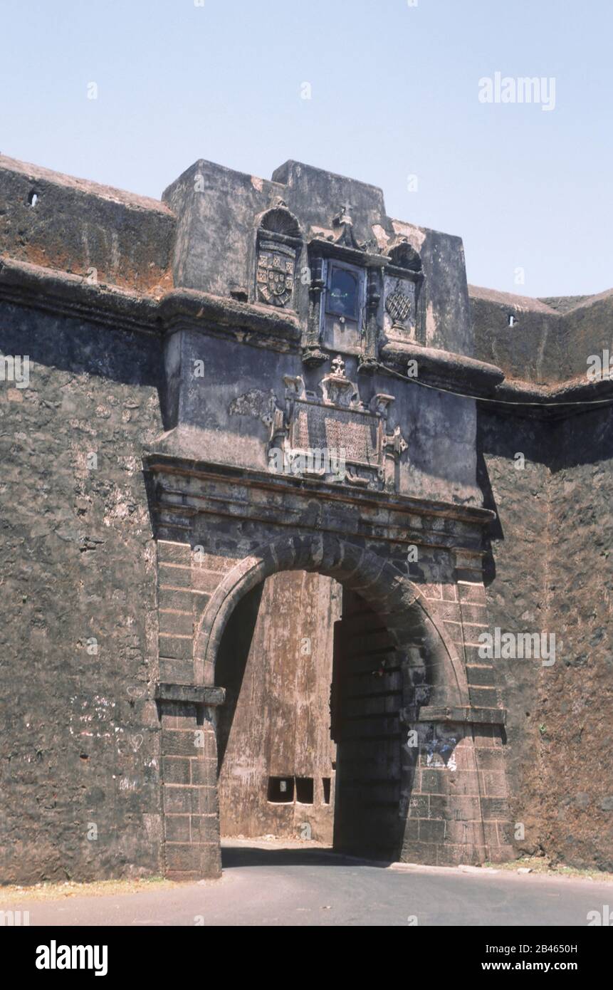 Stone facade fort moti daman at Gujarat India, Asia Stock Photo - Alamy