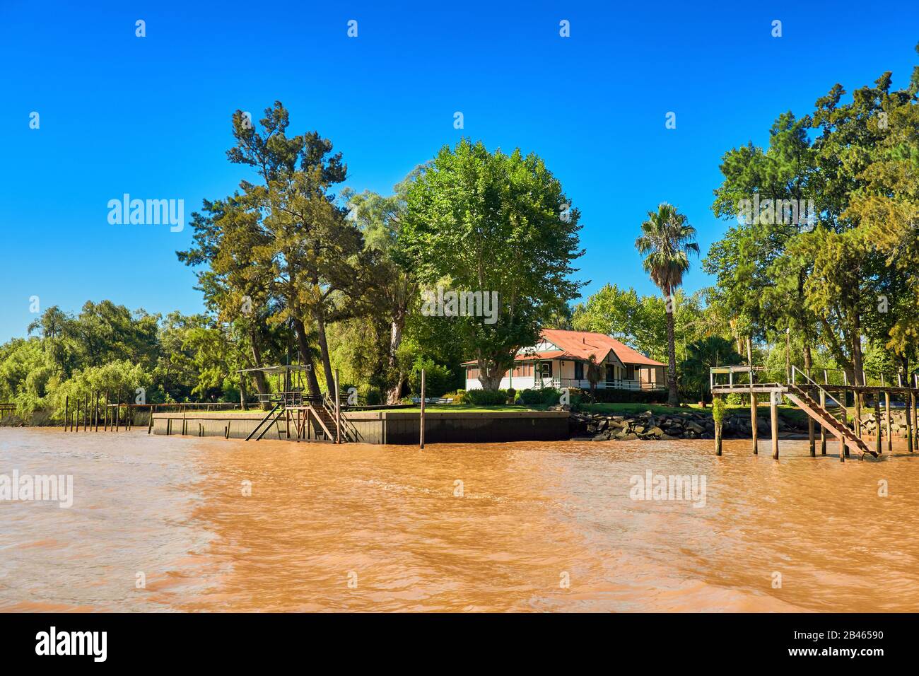 Tigra delta in Argentina, river system of the Parana Delta North from ...