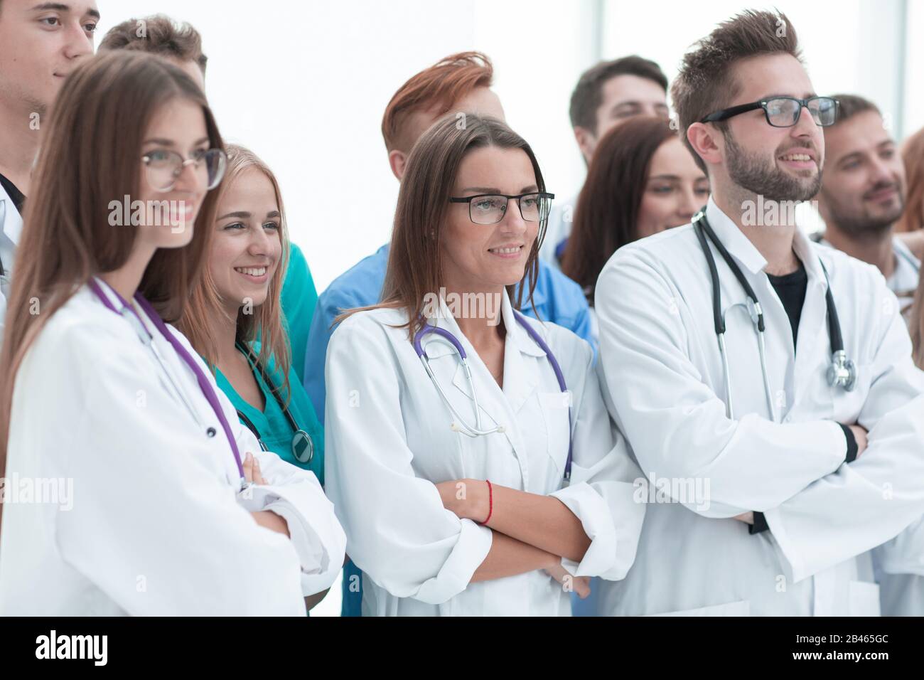 close up. a large group of different doctors standing together Stock ...