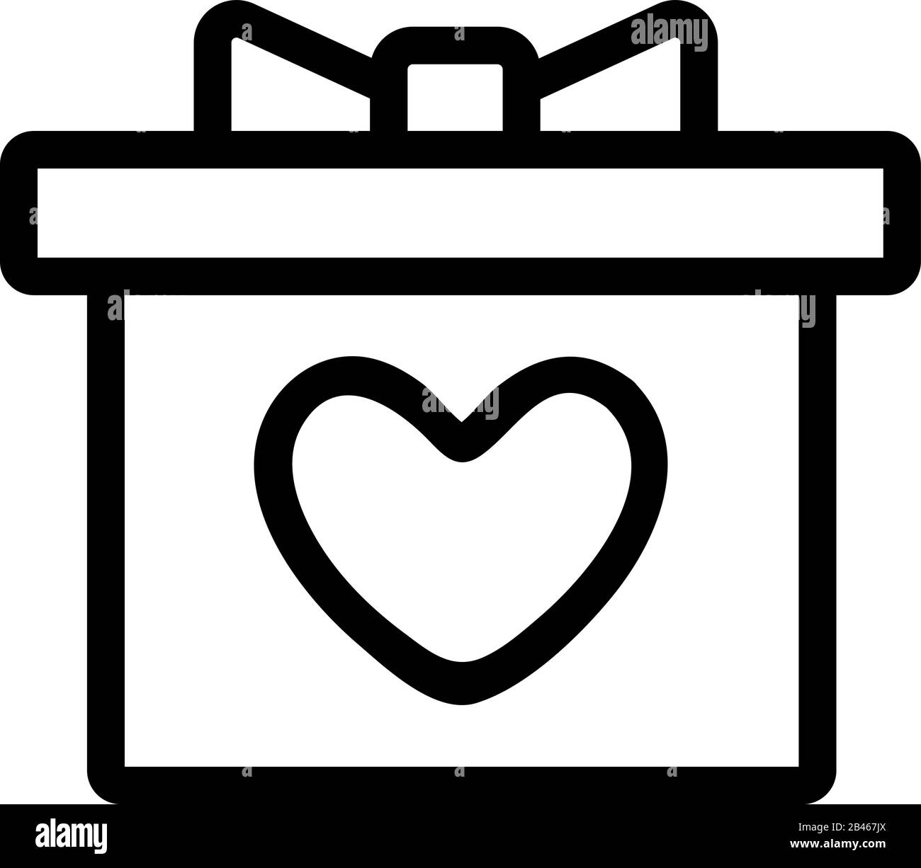 Gift and heart icon vector. Isolated contour symbol illustration Stock ...