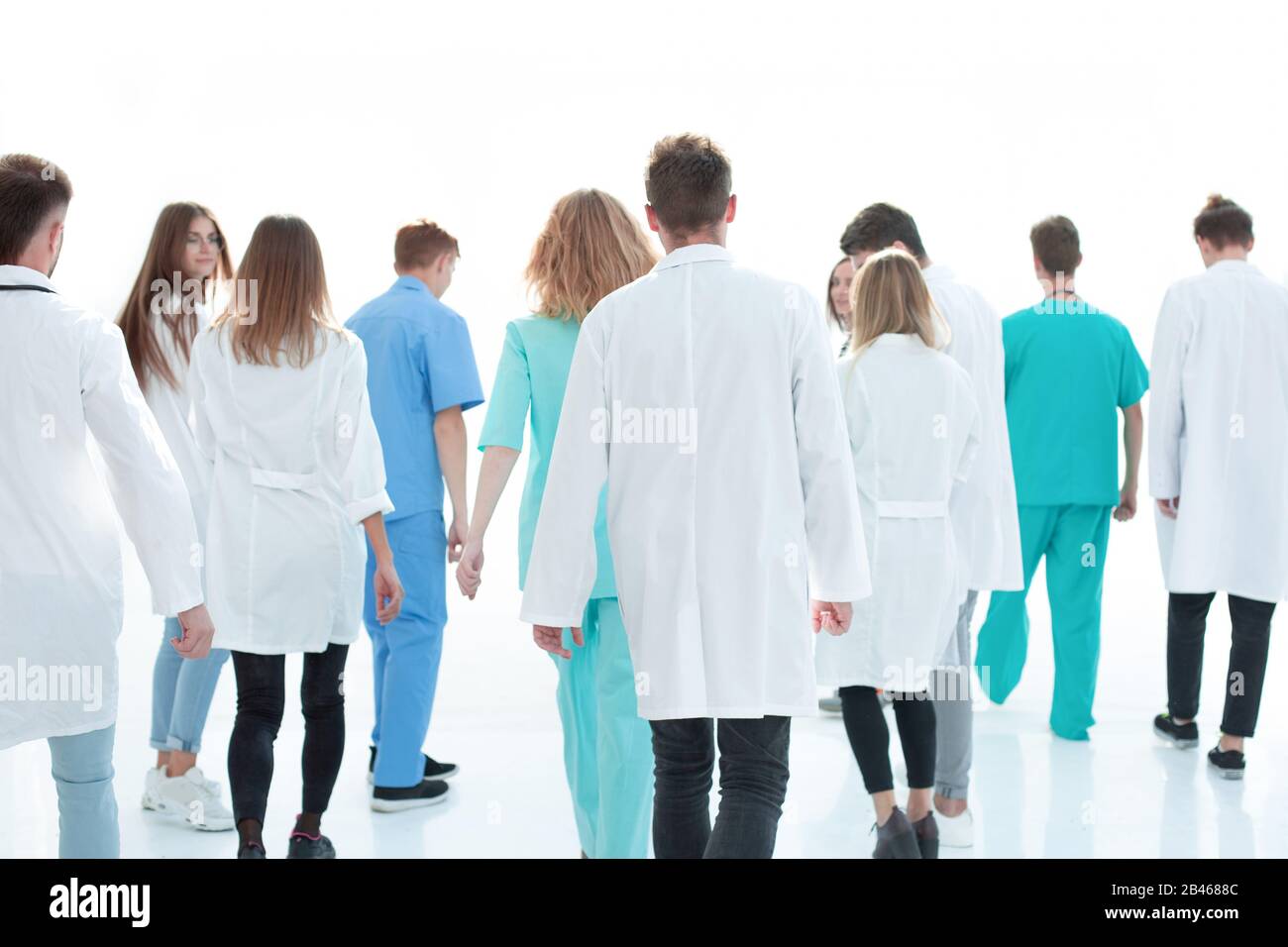 image of a group of doctors walking in a hospital corridor Stock Photo ...