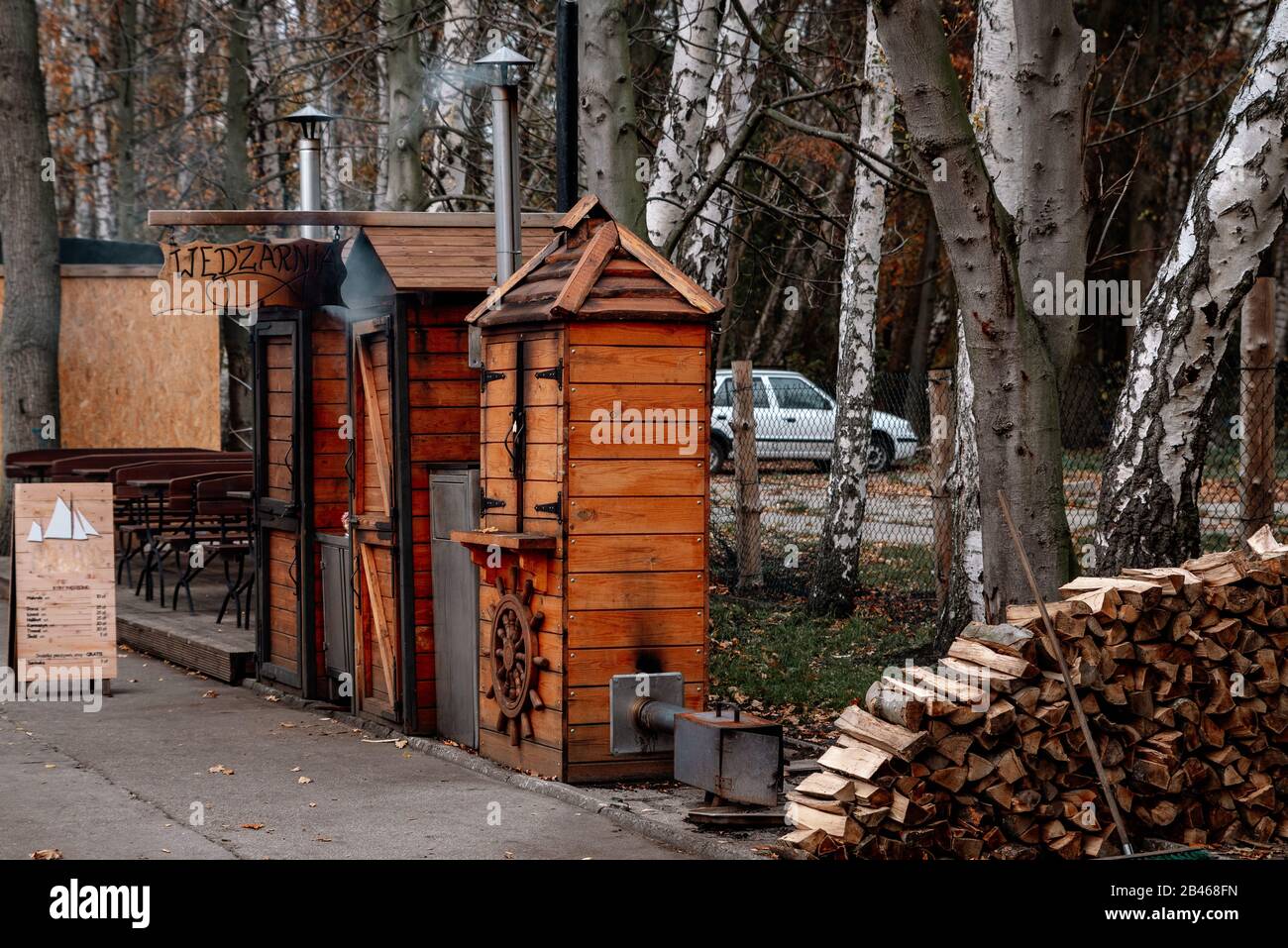 Roadside fish smokehouses in Hel Stock Photo - Alamy