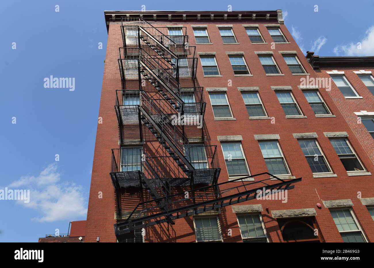 Fluchttreppe, Wohnhaus, North End, Boston, Massaschusetts, USA Stock ...