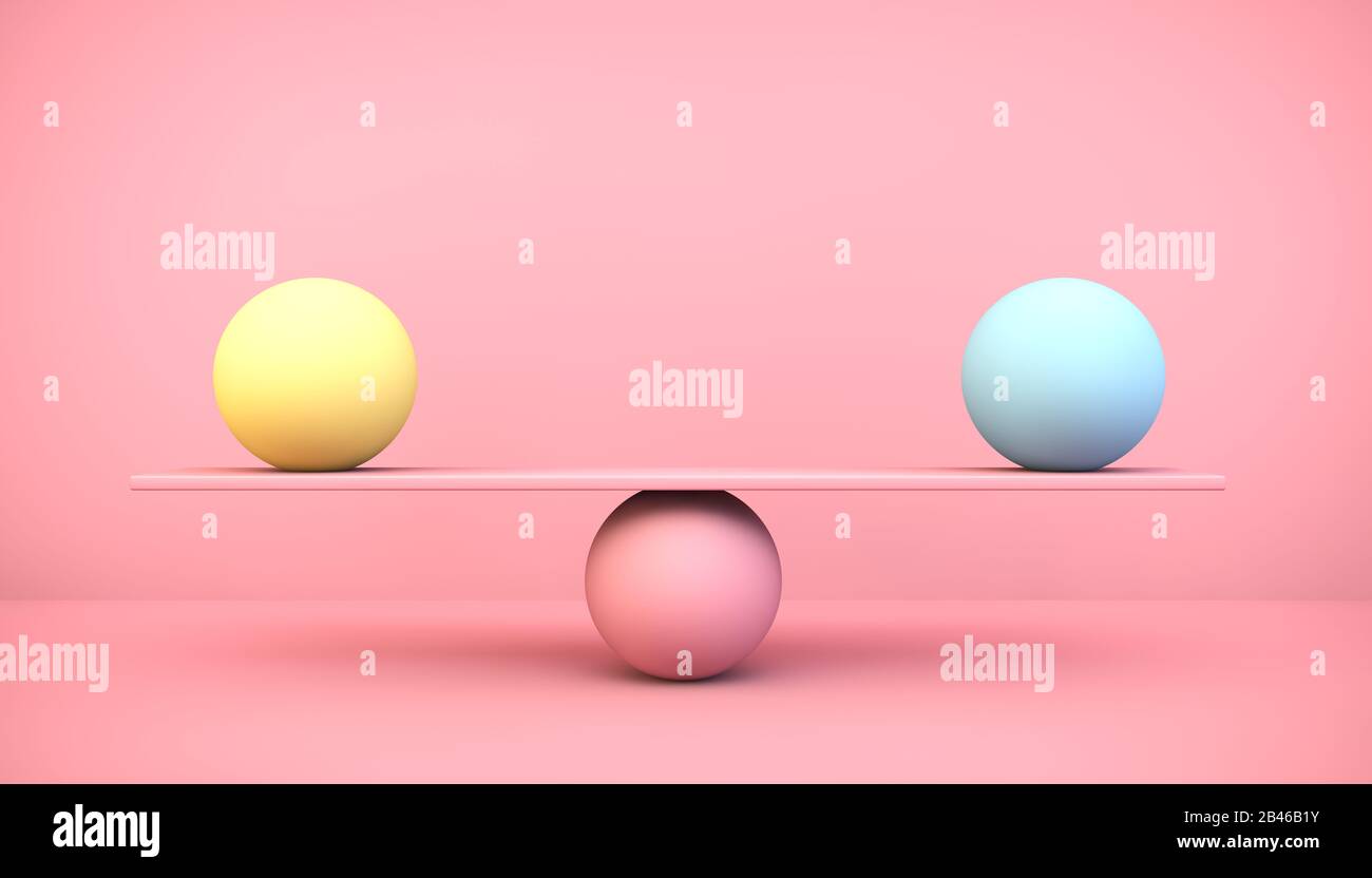 balancing balls 3d rendering concept Stock Photo - Alamy
