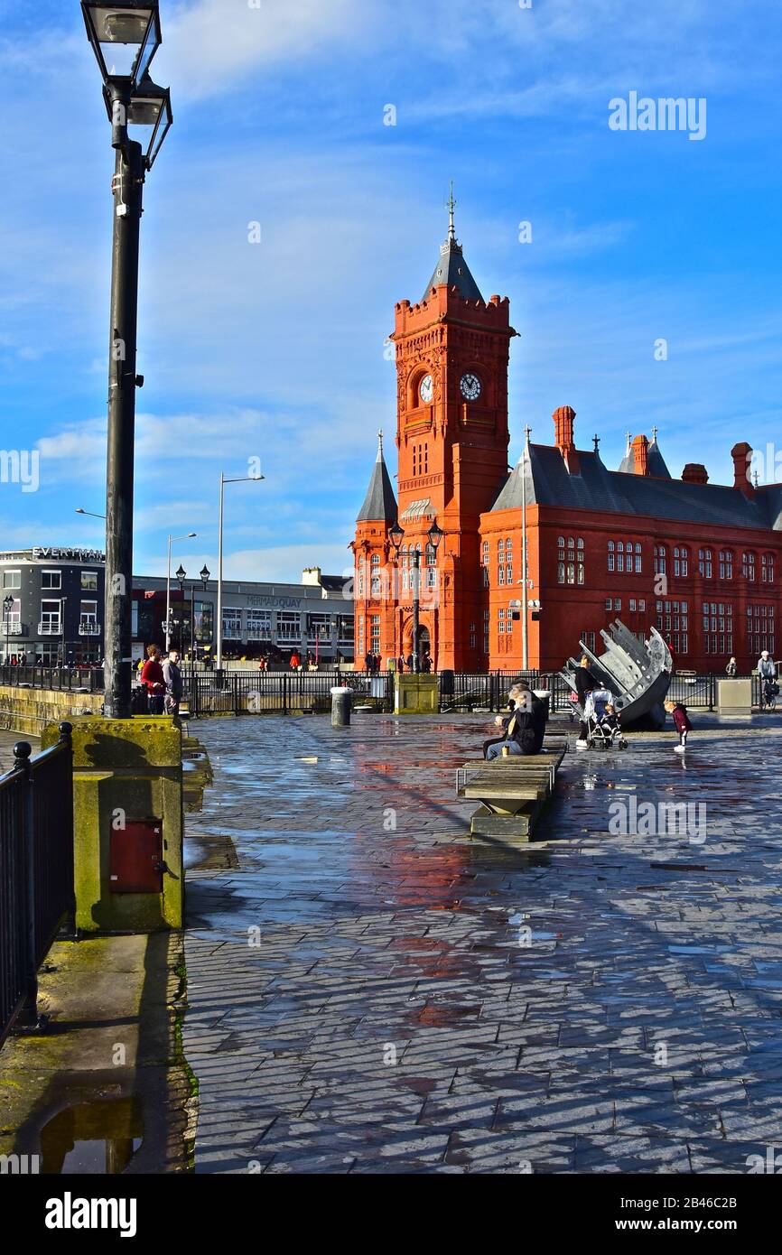 The red brick Pierhead Building in Cardiff Bay is part of the National ...