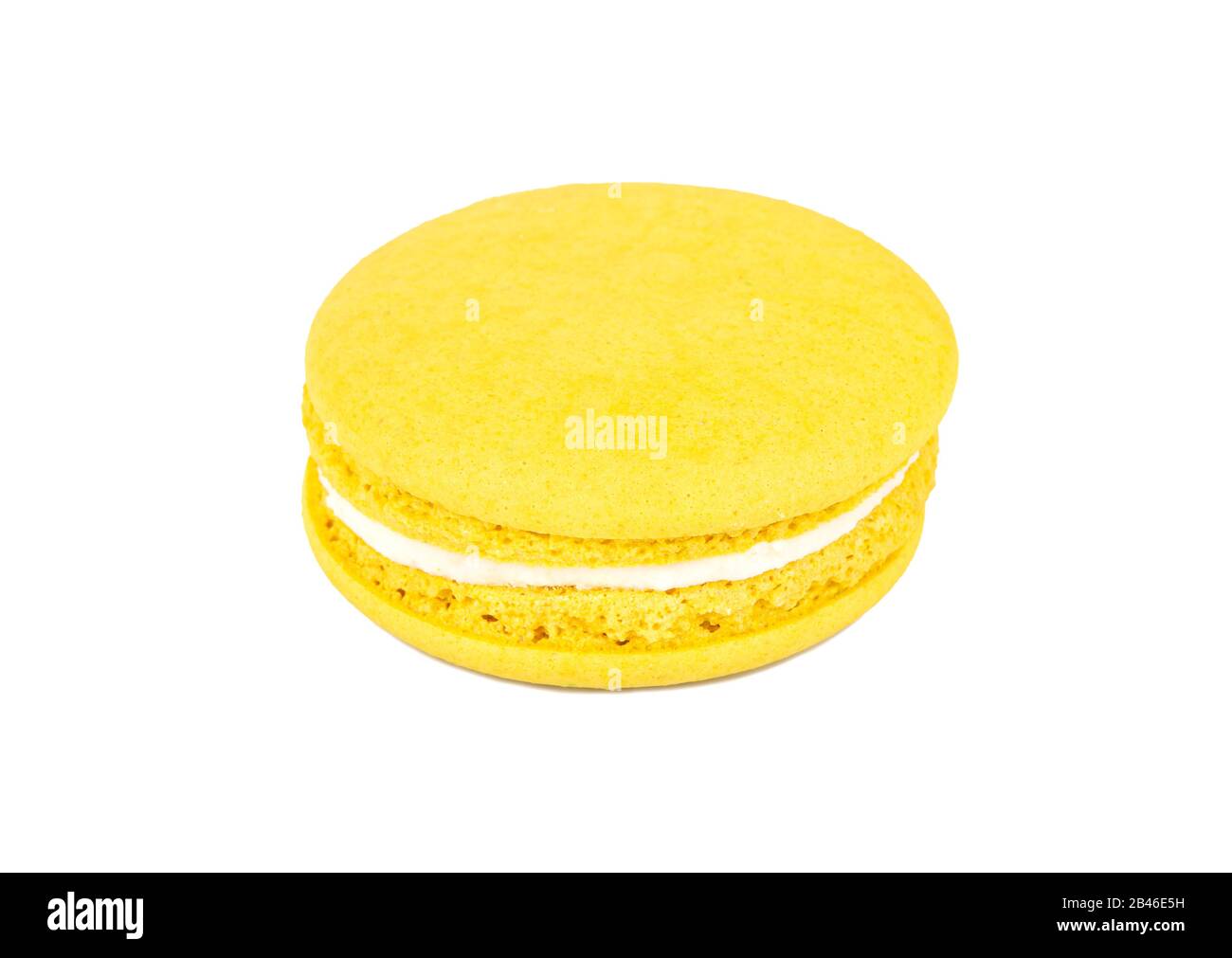 Lemon macaroon isolated on white background Stock Photo - Alamy