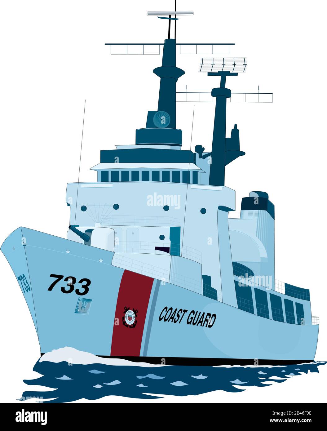 Coast Guard Cutter Vector Illustration Stock Vector Image & Art - Alamy