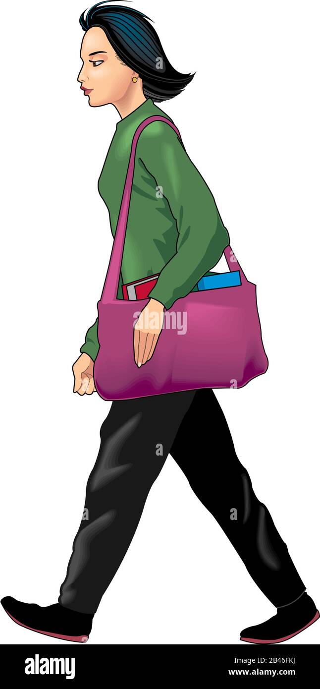 Woman Walking Vector Illustration Stock Vector Image & Art - Alamy
