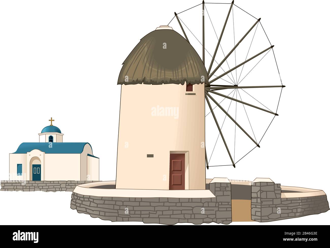 Travel greece mykonos island Stock Vector Images - Alamy