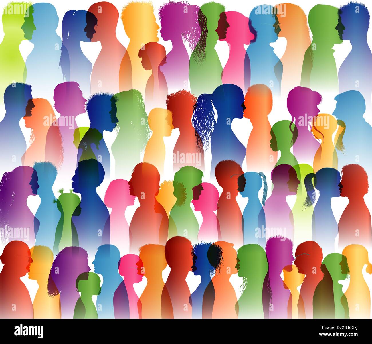 Talking crowd. Dialogue group of many people. Speak. To communicate ...