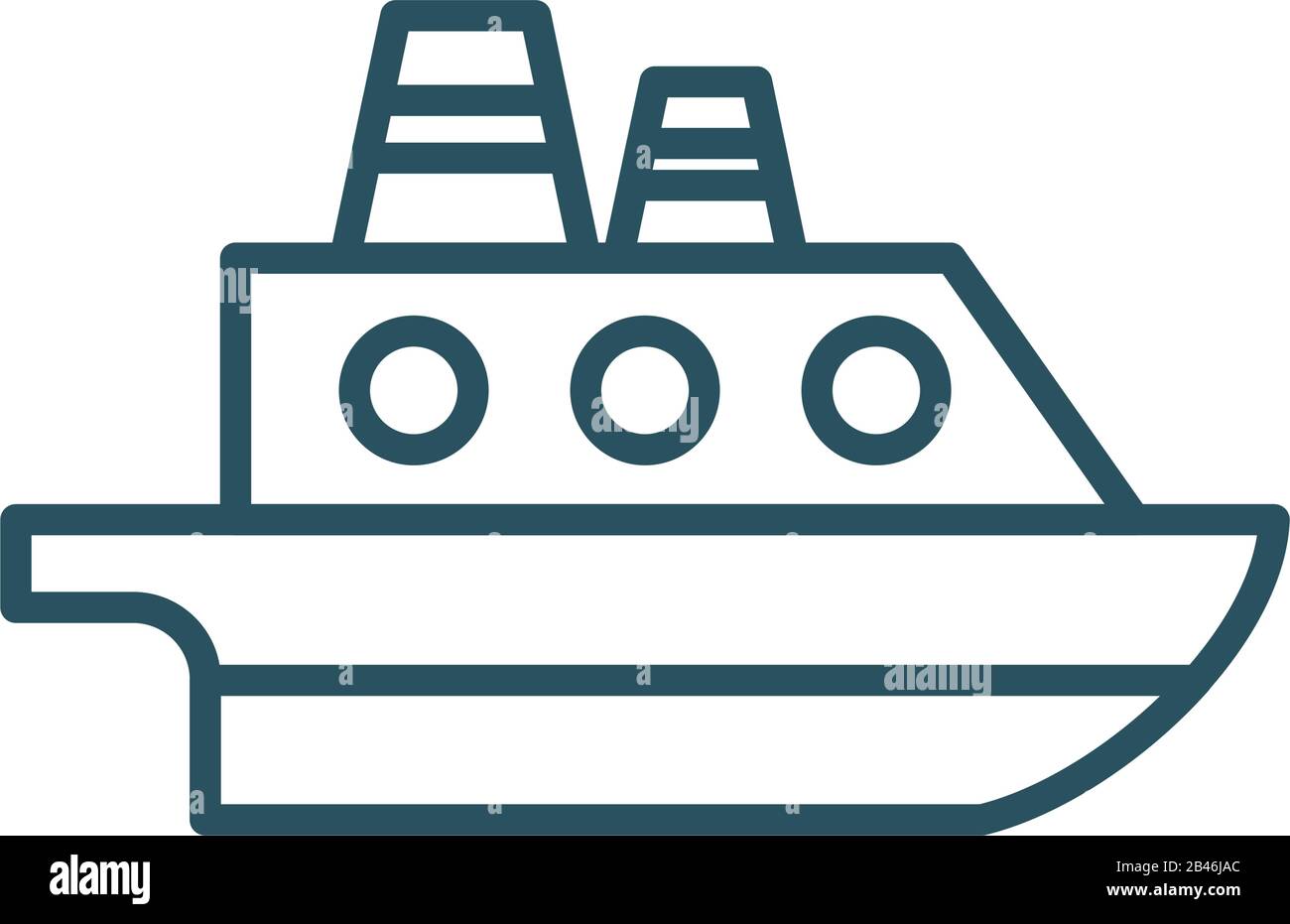 Ship vehicle line style icon design, Boat nautical transportation ...