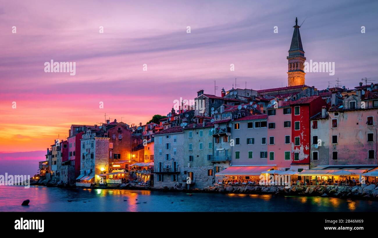 Rovinj Croatia, city village of Rovinj Croatia, colorful town with ...