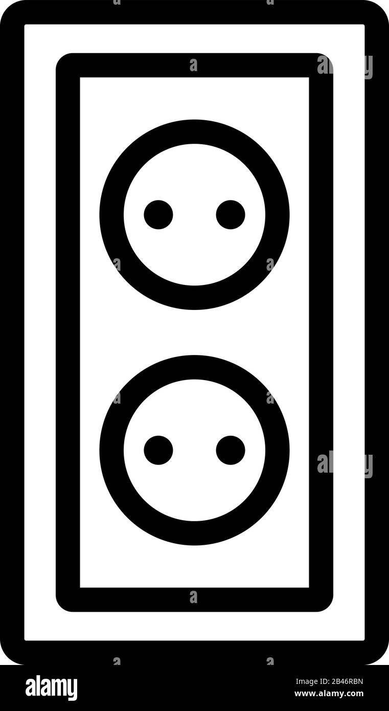 Electric socket connector icon vector. Isolated contour symbol ...