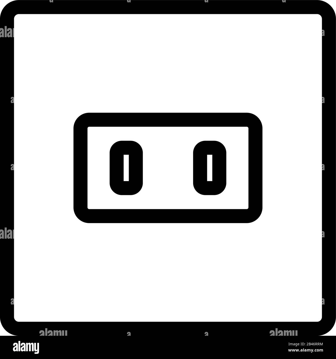 Electric socket connector icon vector. Isolated contour symbol ...