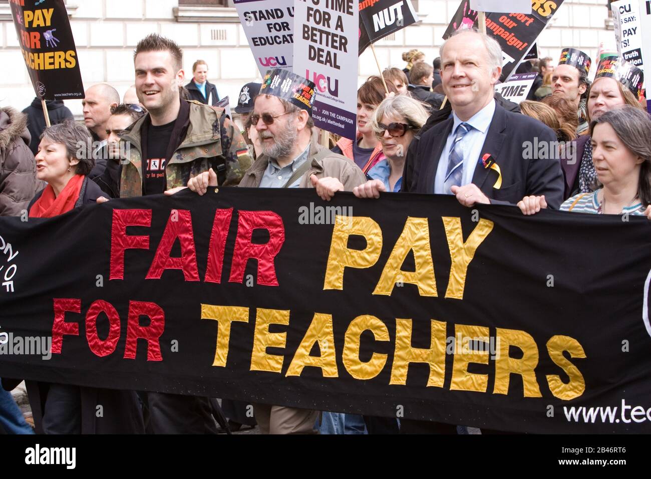 NUT teachers strike over pay; London April 2008 Stock Photo - Alamy