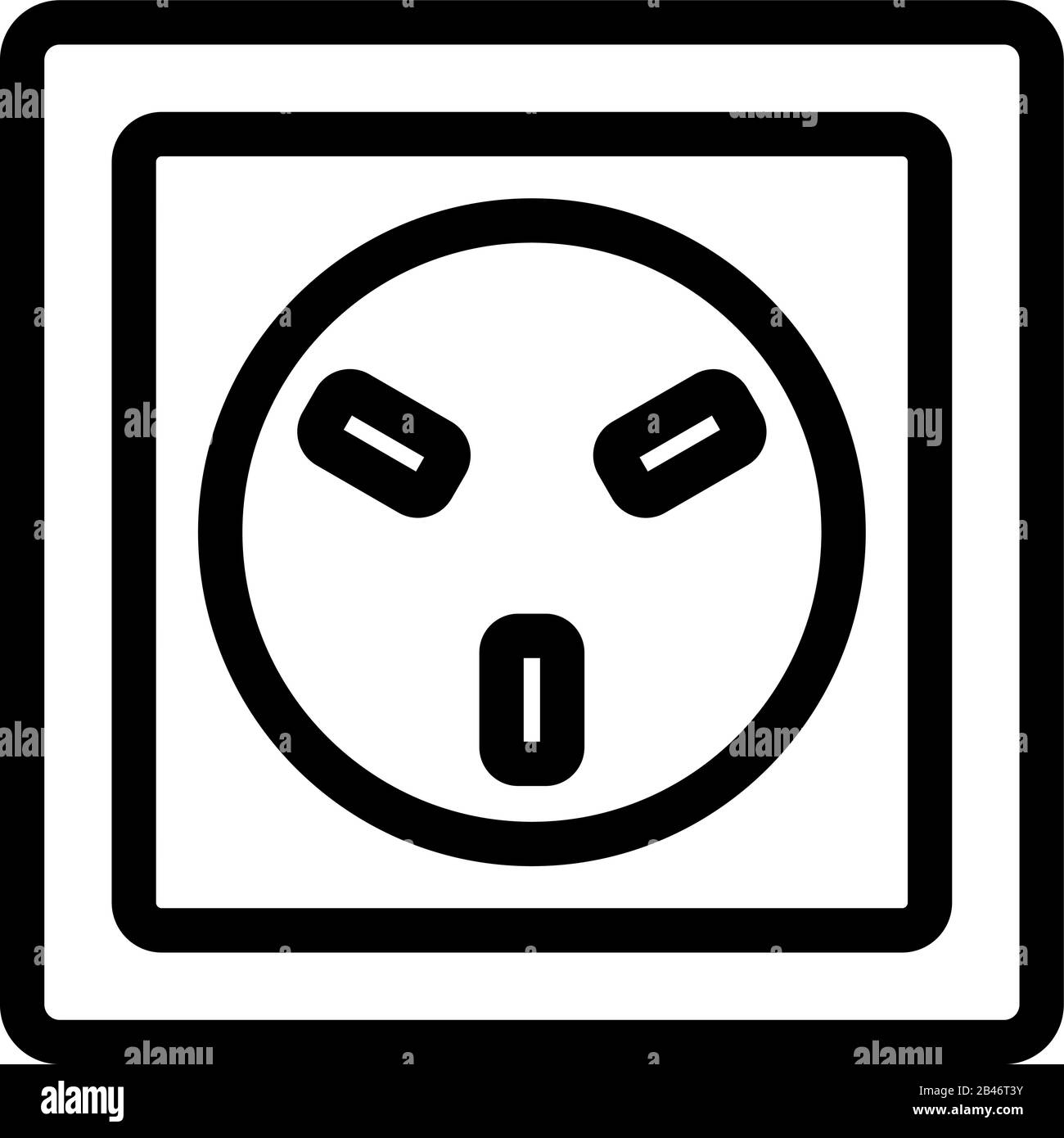 Electric socket connector icon vector. Isolated contour symbol ...