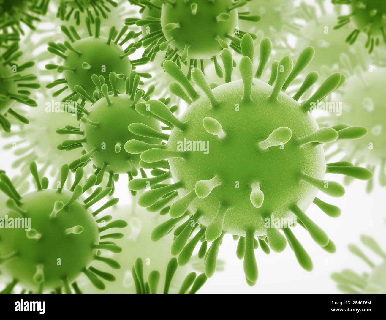 microscopic cells in a green background, 3d illustration Stock Photo ...