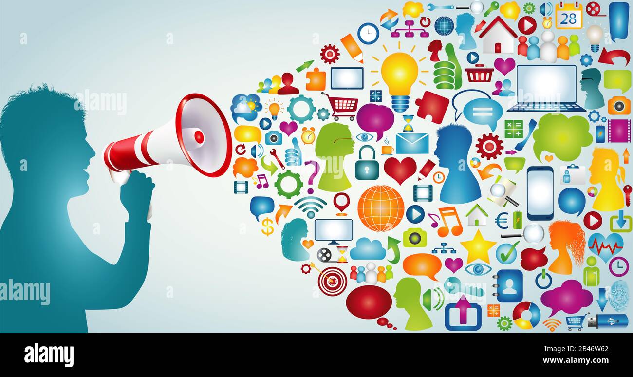 Share and exchange ideas and data. Talk to communicate in the network ...