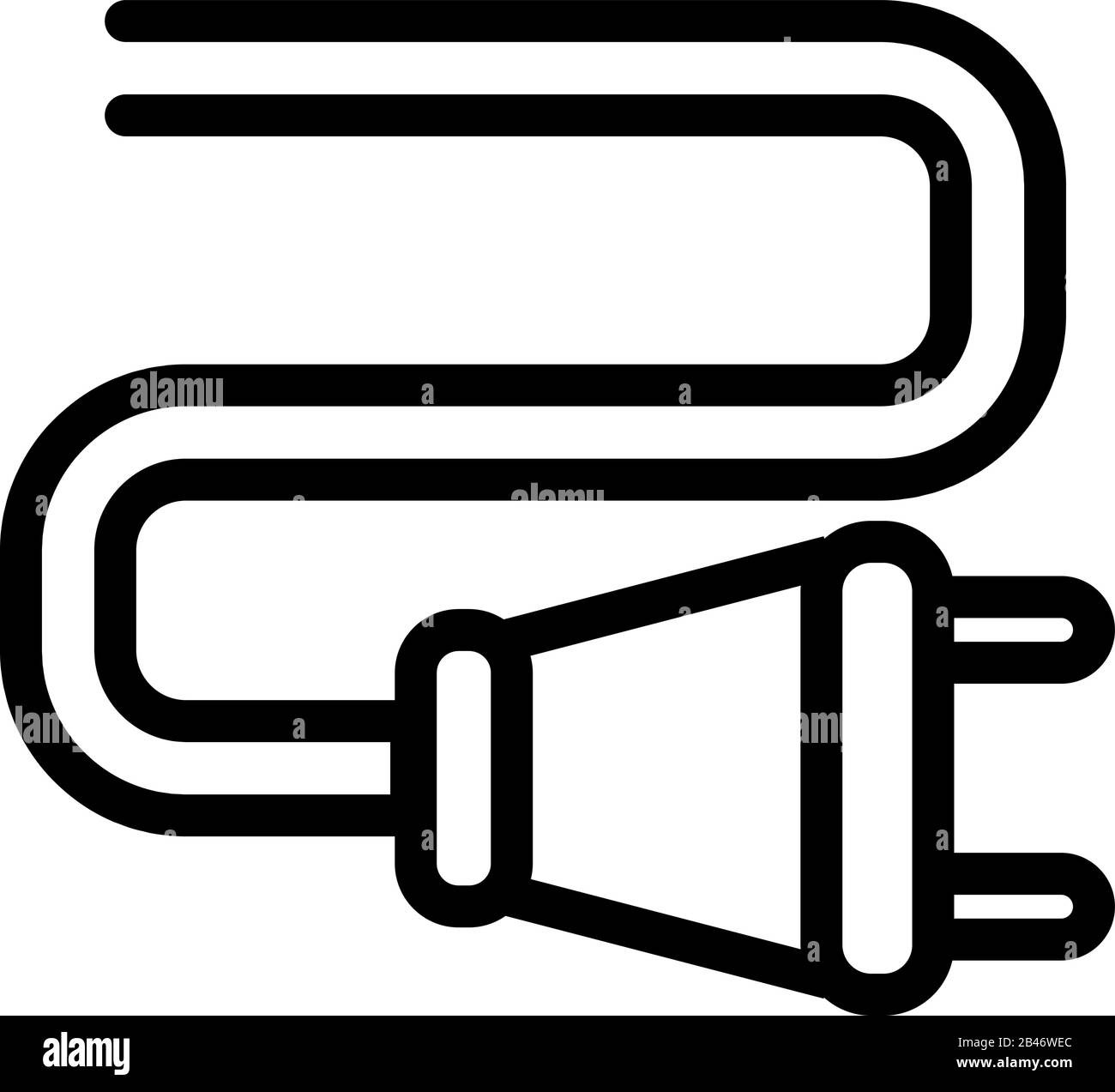 Electric socket connector icon vector. Isolated contour symbol ...