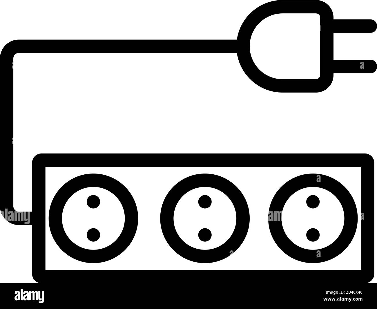 Electric socket connector icon vector. Isolated contour symbol ...