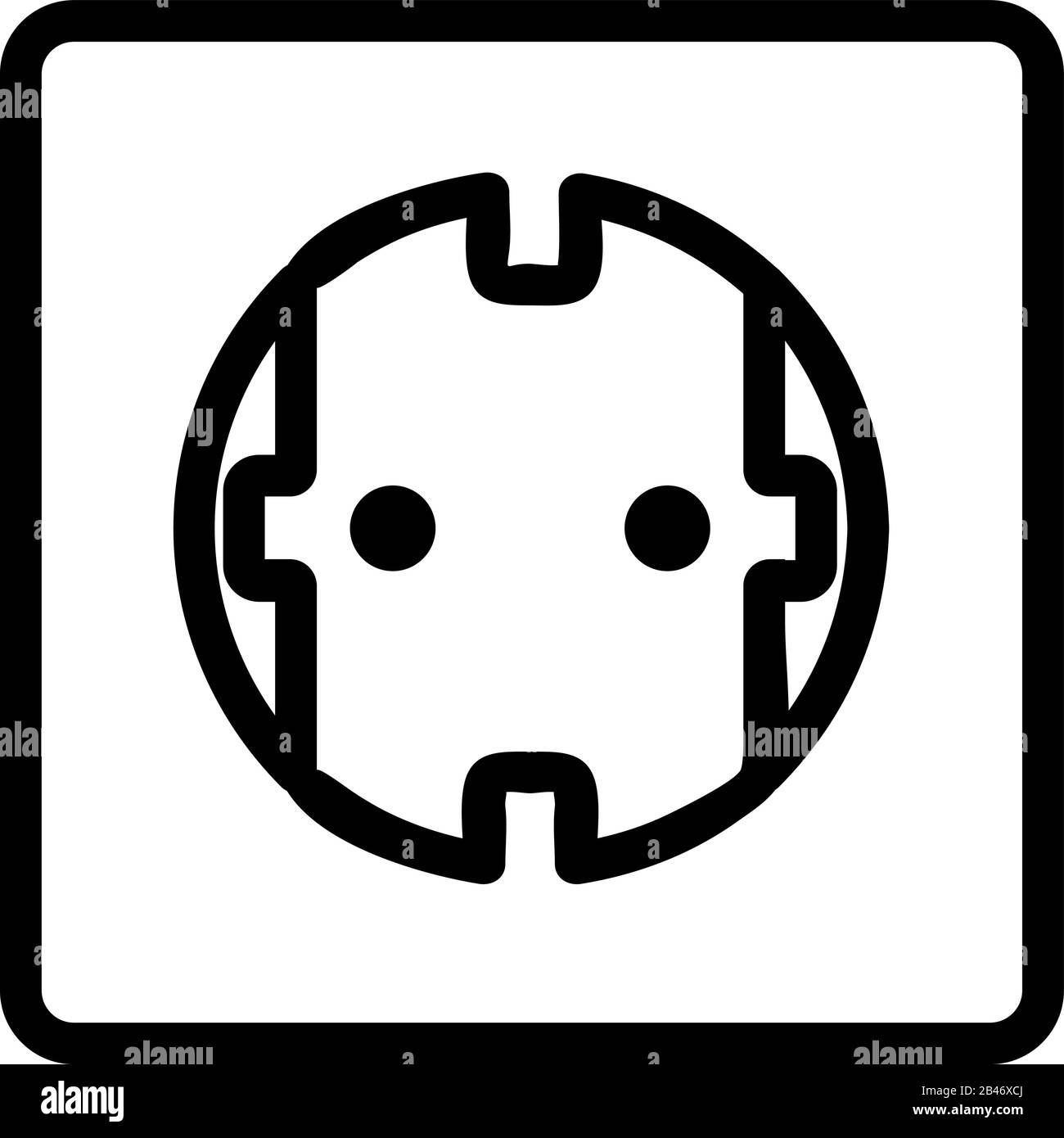 Electric socket connector icon vector. Isolated contour symbol ...