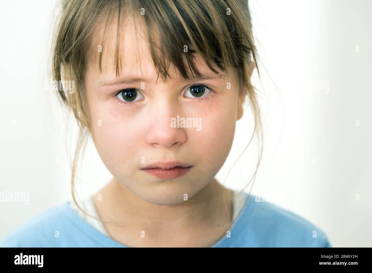 Closeup portrait of sad crying child girl Stock Photo - Alamy