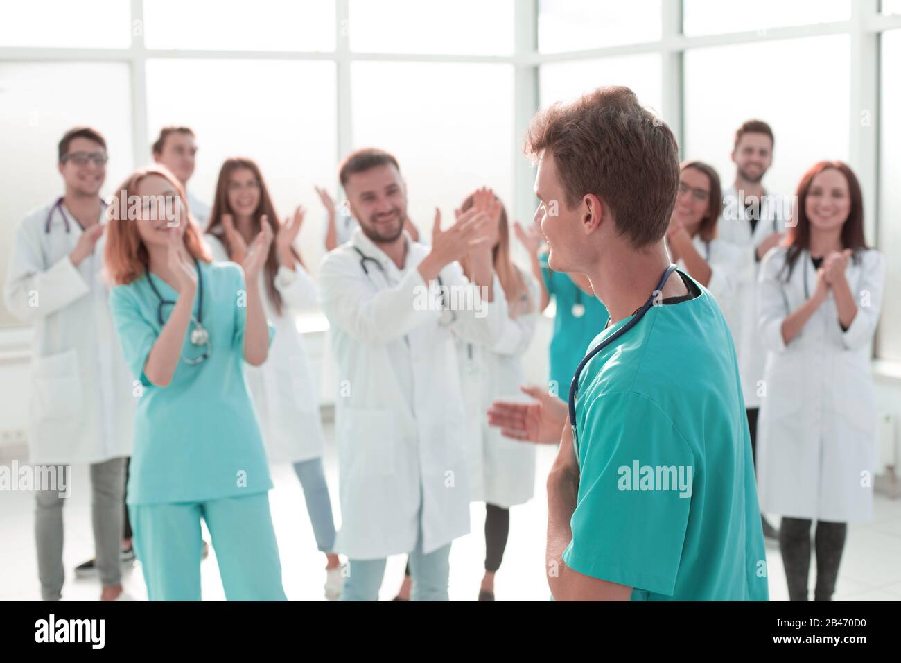 group of jubilant young people looking forward Stock Photo - Alamy
