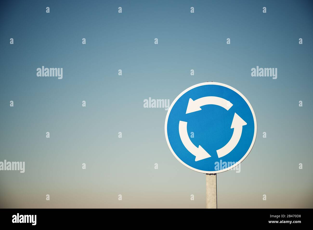 Roadside roundabout sign hi-res stock photography and images - Alamy