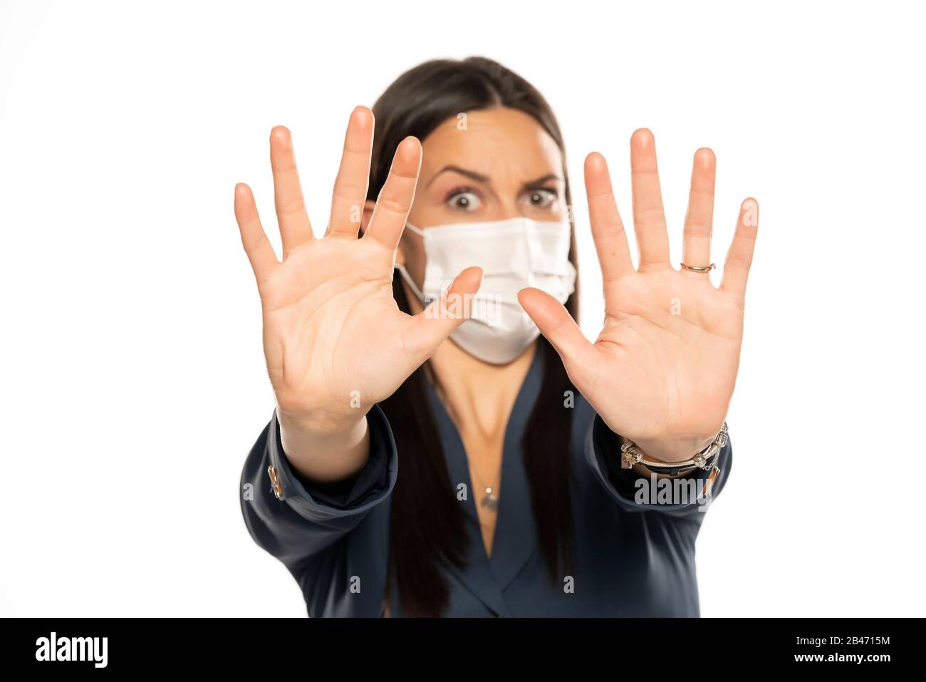 Angry woman face mask hi-res stock photography and images - Alamy