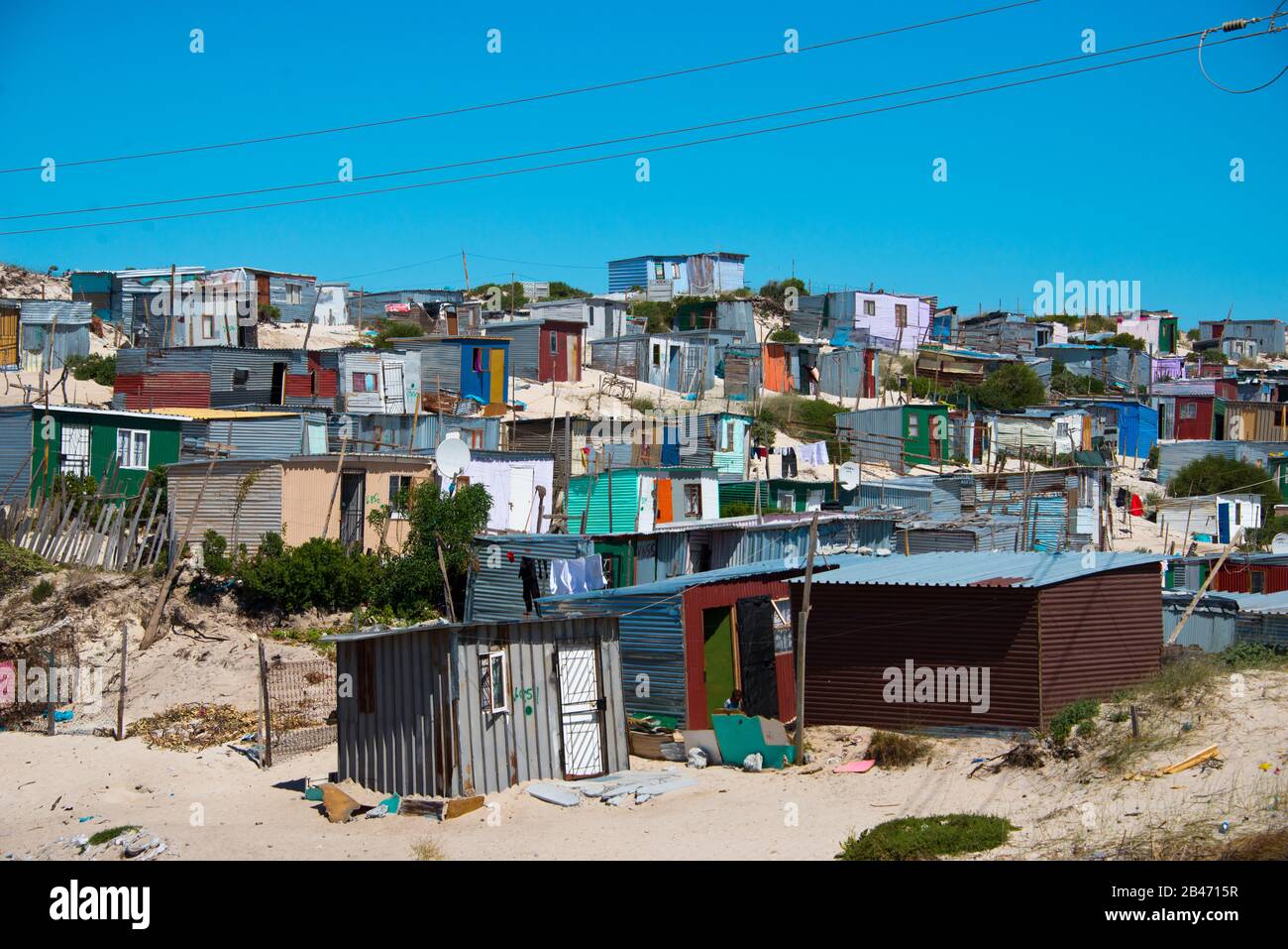 shacks in informal settlement in khayelitsha township, cape town, south ...