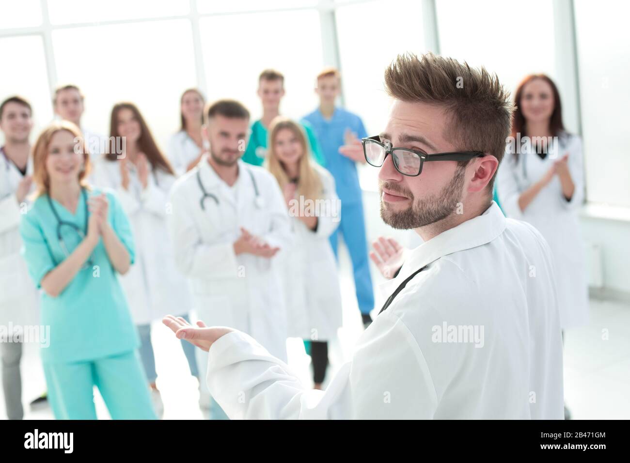 close up. a large group of different doctors standing together Stock ...