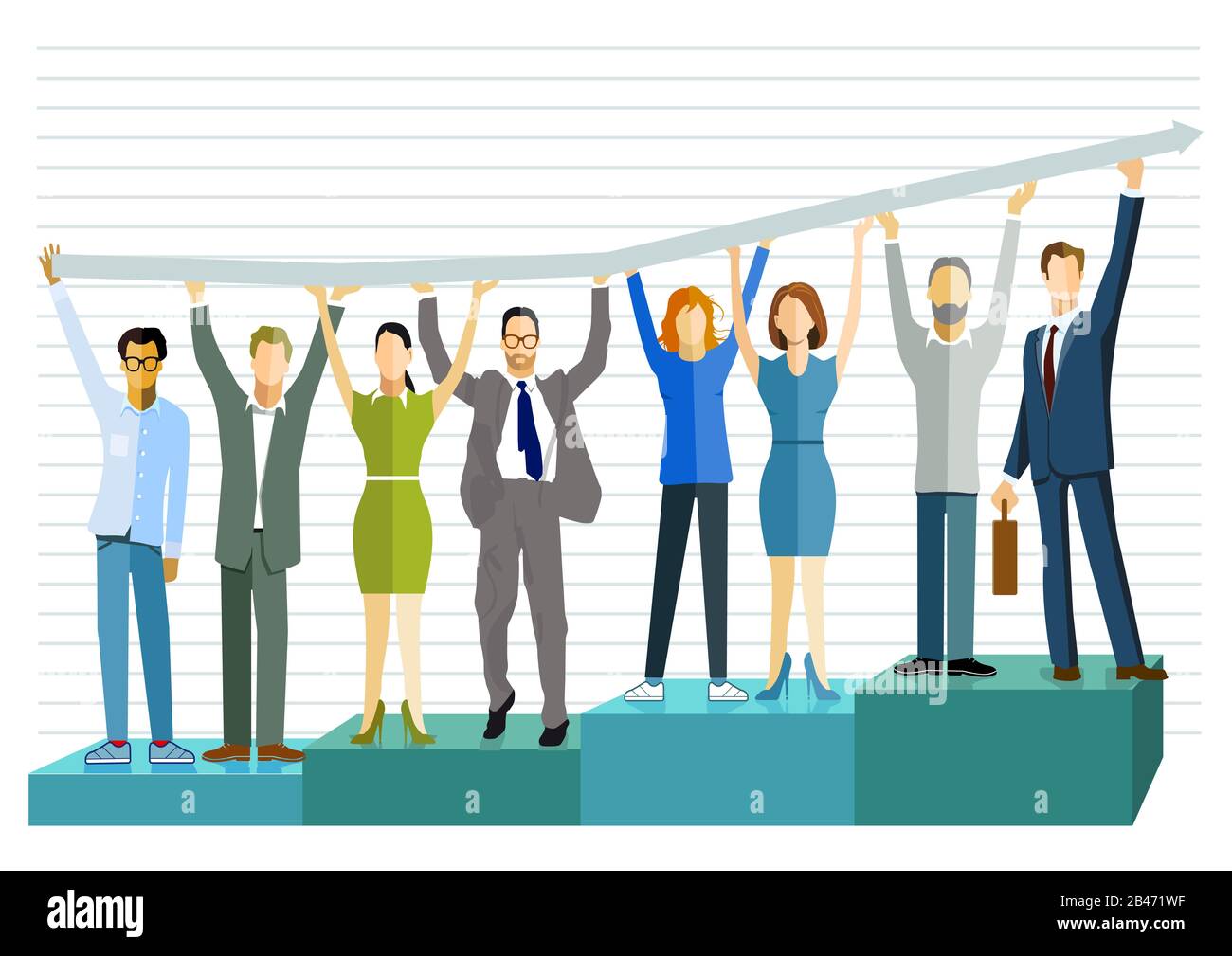 Successful business career, advancing successfully, illustration Stock ...