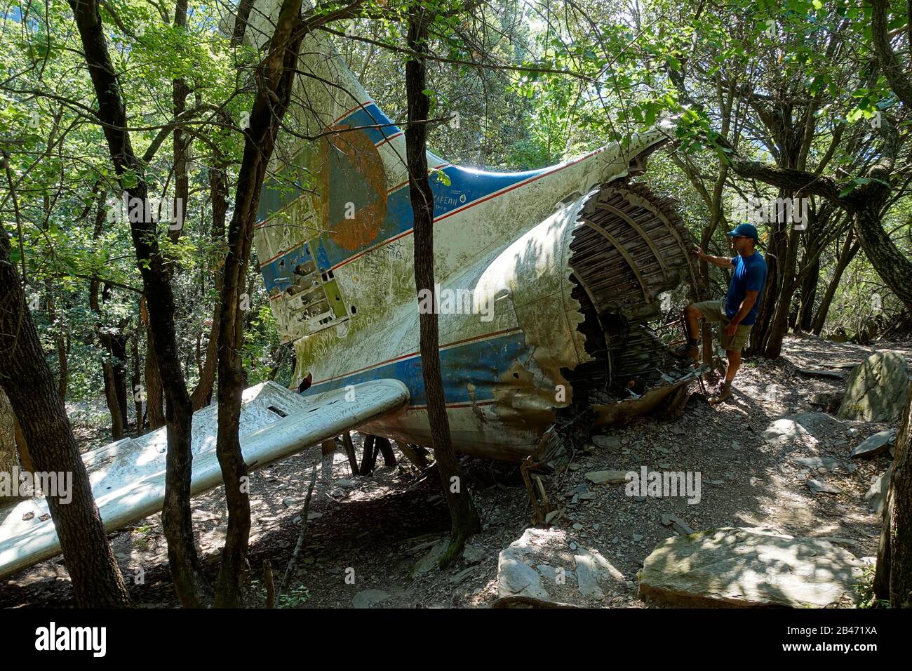 DC-6 airplane wreckage.Crashed 19/07/1986 fighting a big fire near ...