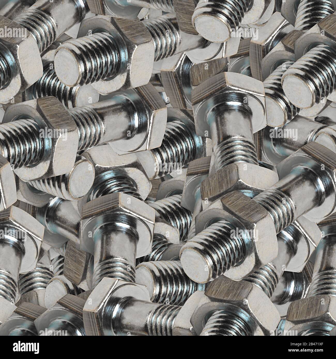 Hex Bolts and Nuts Seamless Texture Tile Stock Photo - Alamy