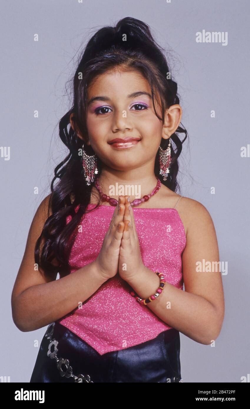 child in fancy dress costume as model with folded hands, MR#501 Stock ...