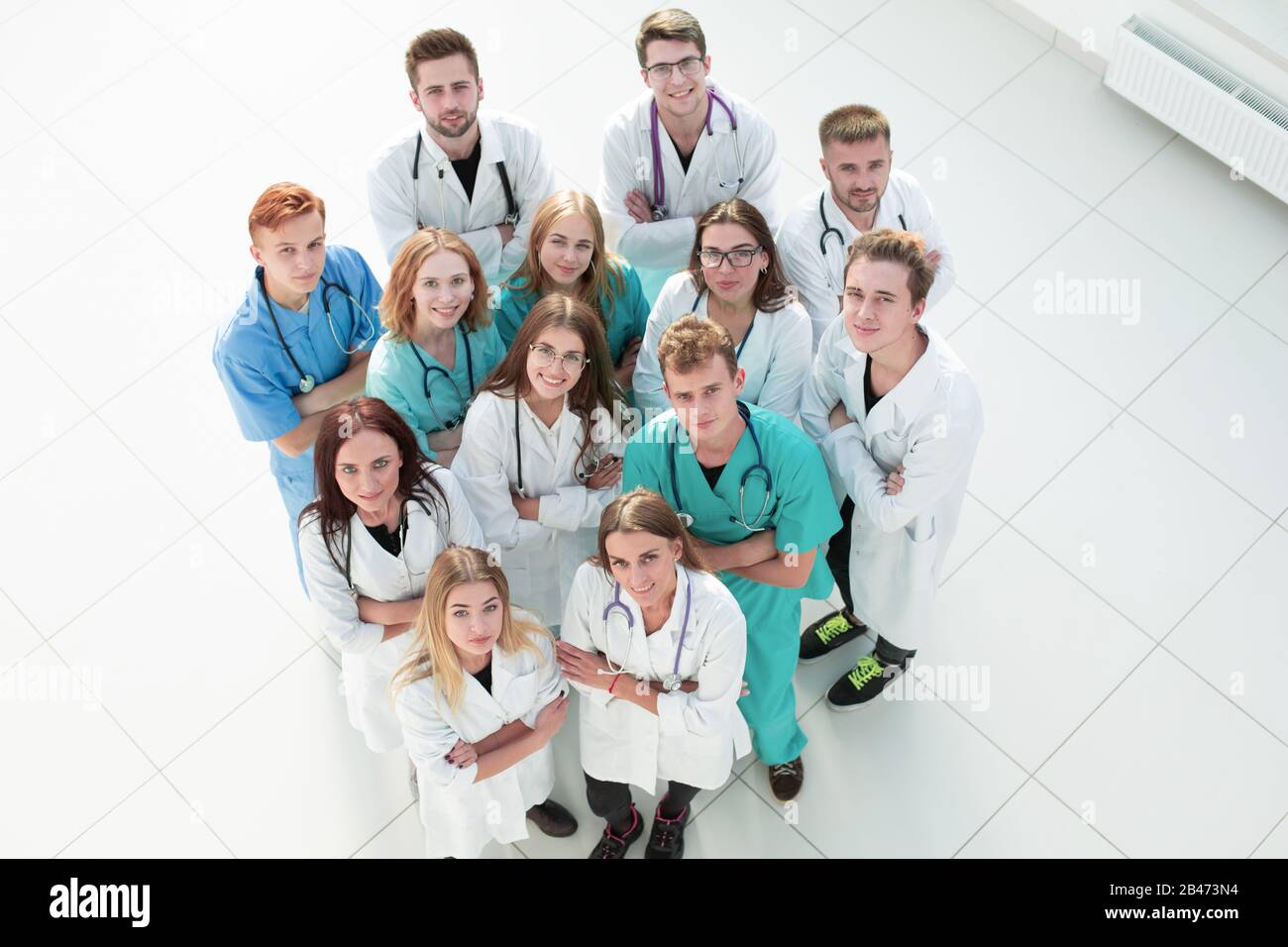 group of different medical professionals looking at you Stock Photo - Alamy